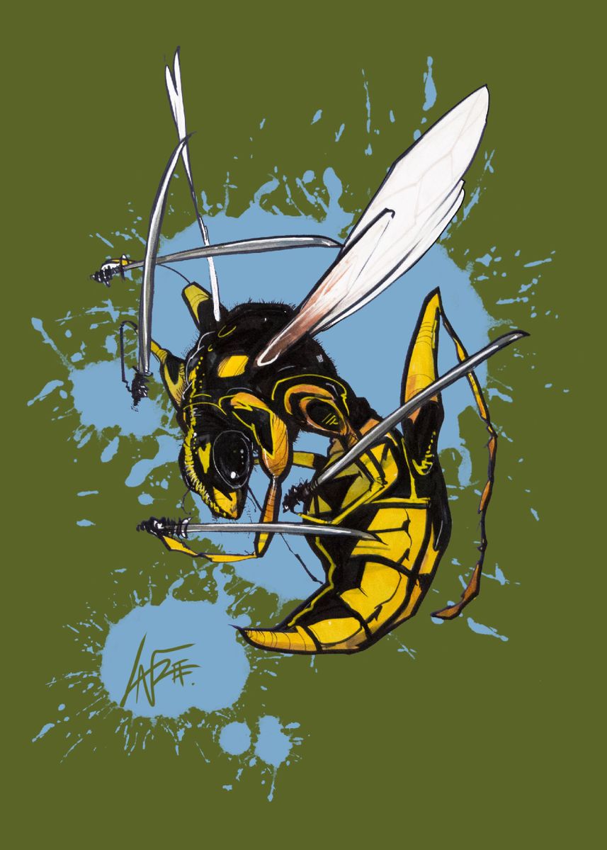 'Warrior Wasp' Poster, picture, metal print, paint by John LaFree ...