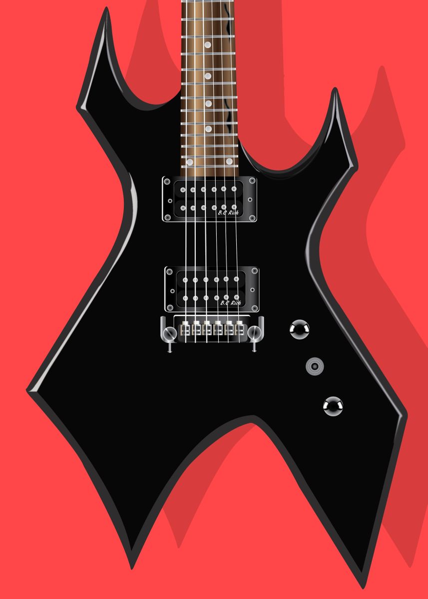 'Warlock Guitar' Poster, picture, metal print, paint by Nathascha Kehl ...