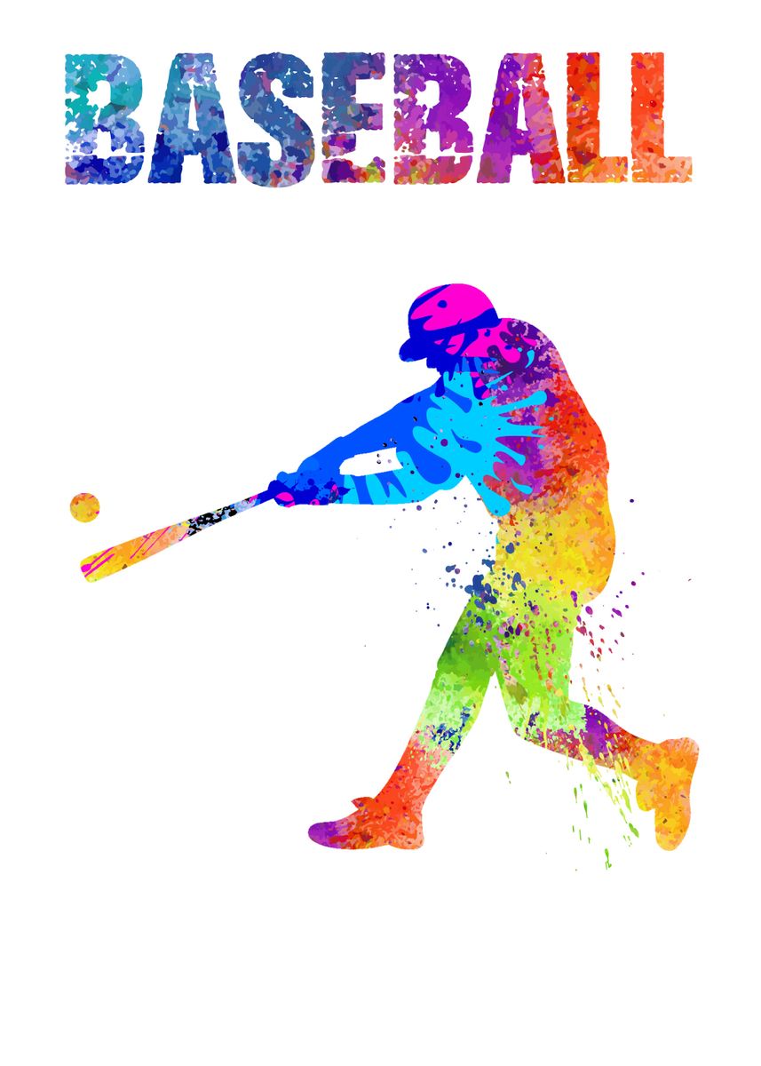 'Baseball Player' Poster, picture, metal print, paint by Raheem ...