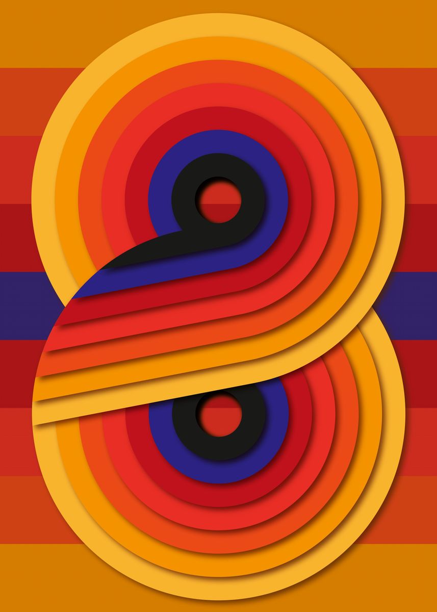 'Retro Number 8' Poster, picture, metal print, paint by Kathrin McCain ...