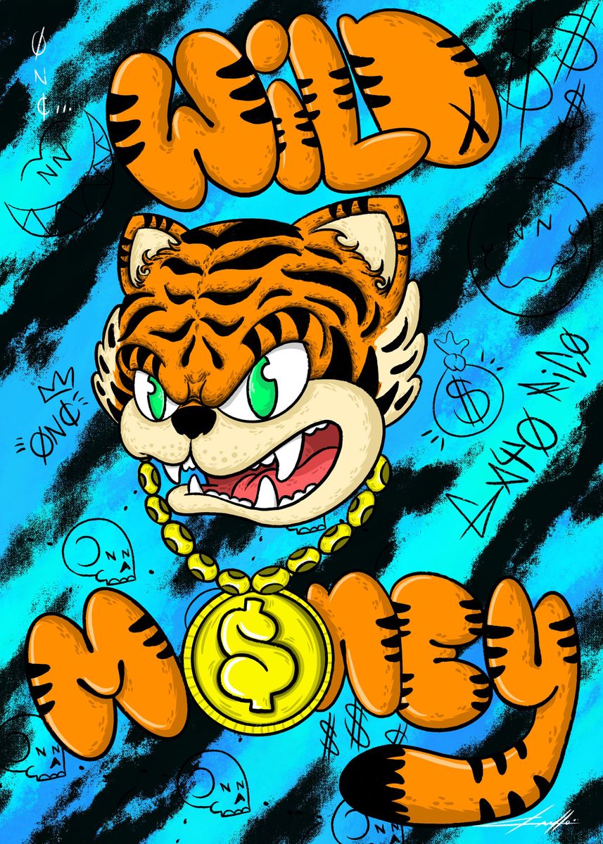 'GATO RICO' Poster, picture, metal print, paint by O N C | Displate