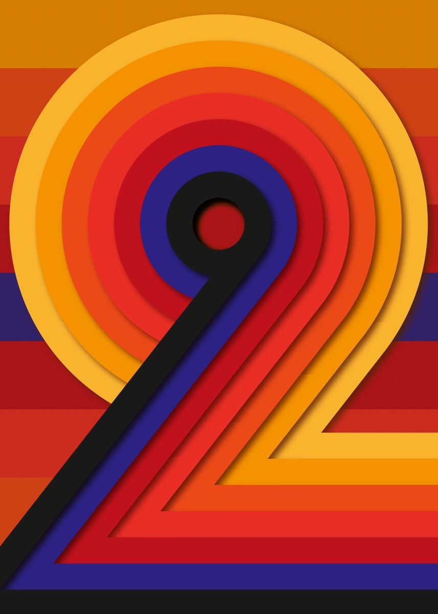 'Retro Number 2' Poster, picture, metal print, paint by arymis100 ...