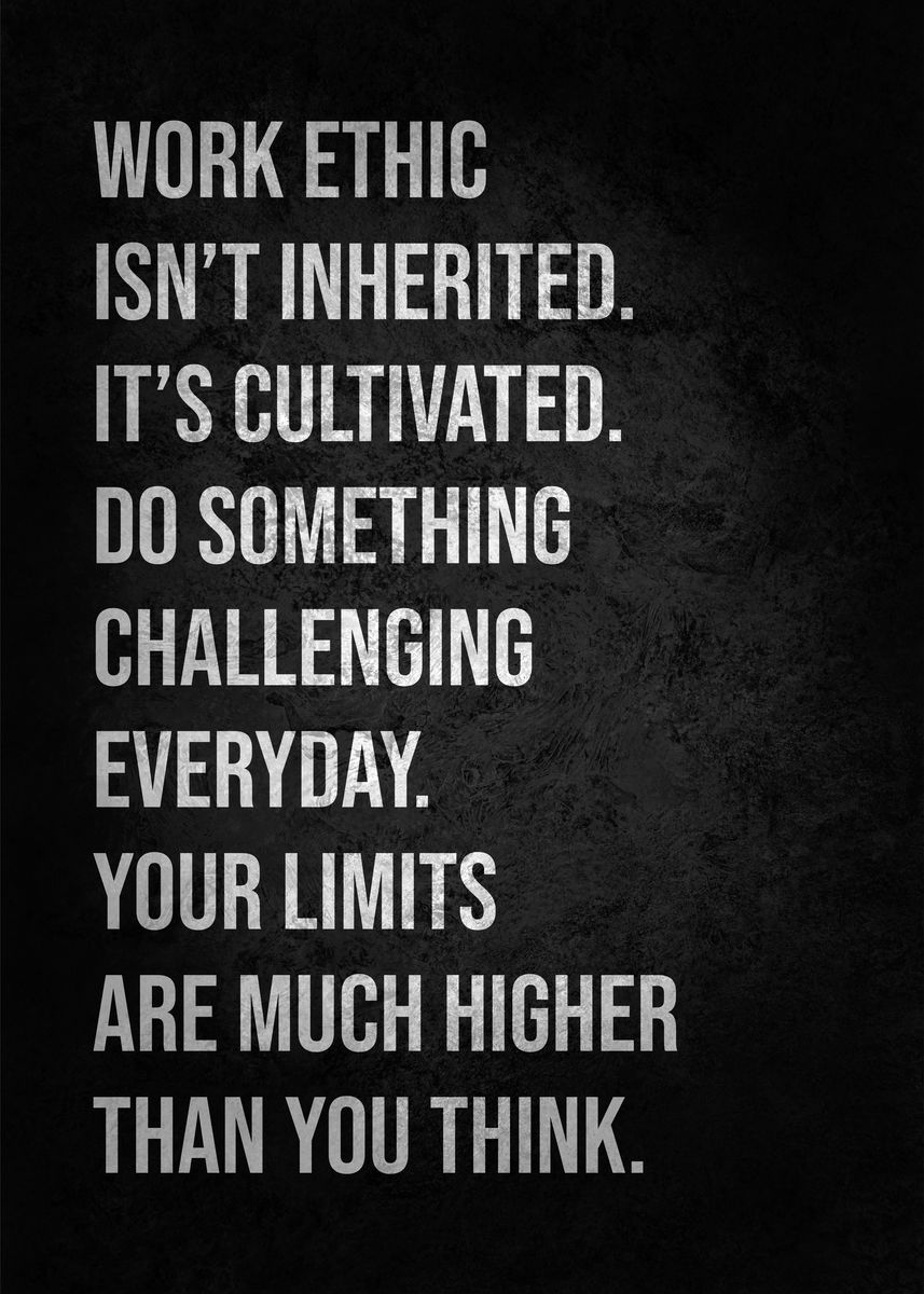 'Work Ethic' Poster by CHAN | Displate