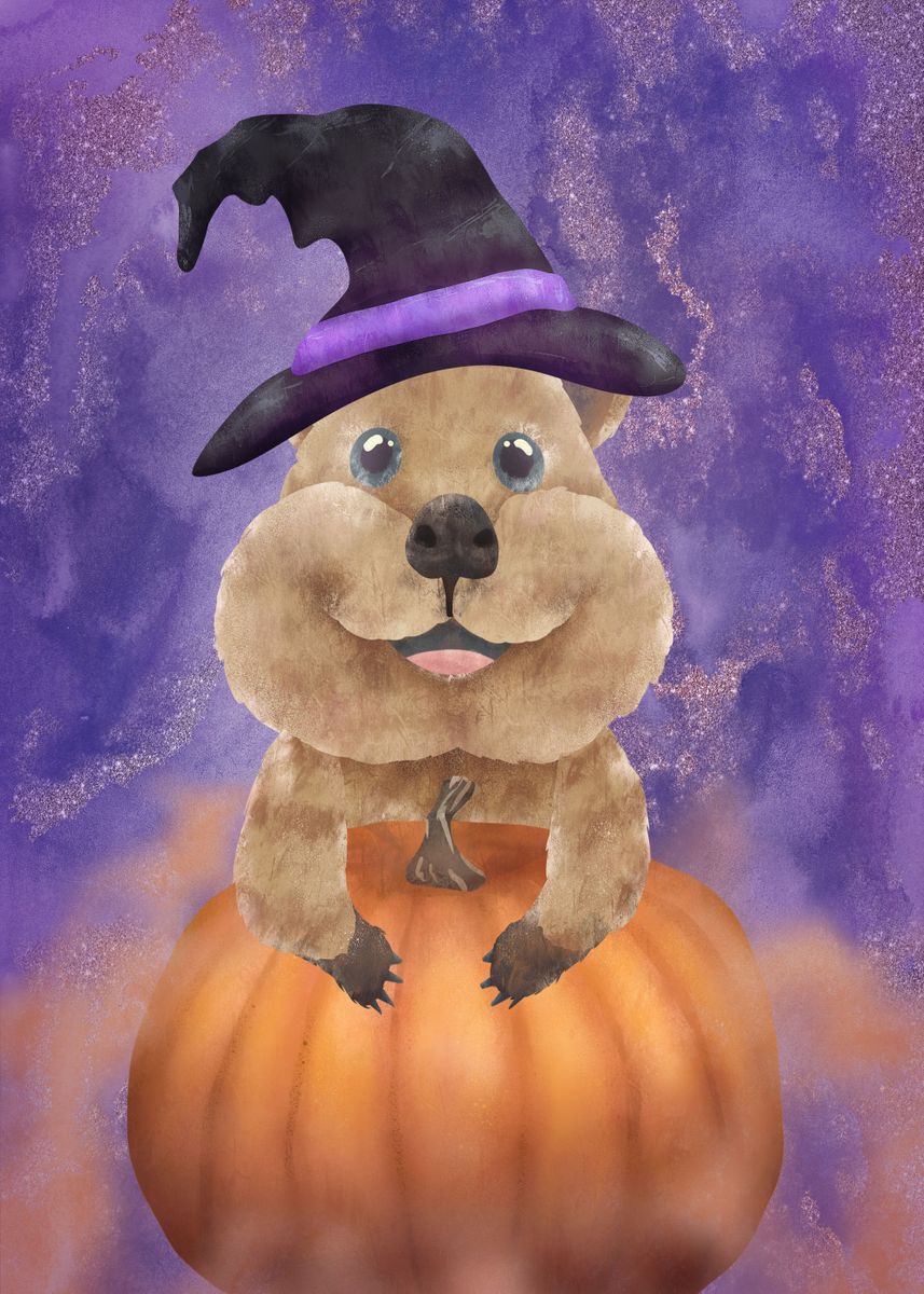 'Quokka Halloween Party' Poster, picture, metal print, paint by ...