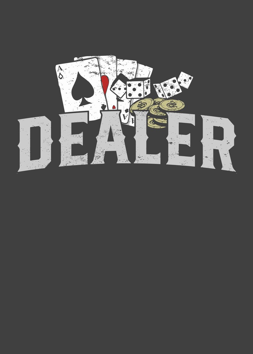 'Casino Dealer Poker Cards' Poster, picture, metal print, paint by ...