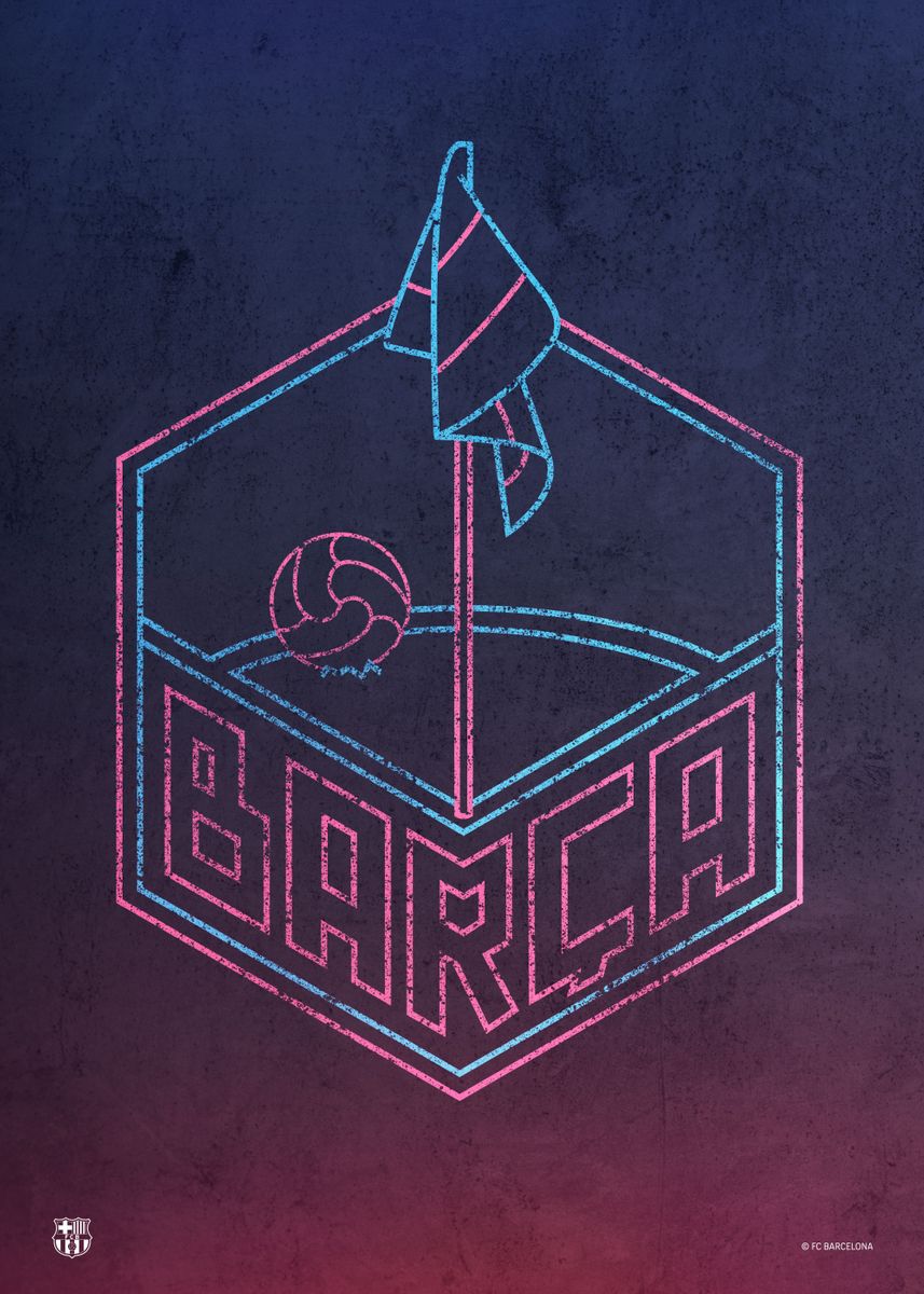 'Barca Flag Neon' Poster, picture, metal print, paint by Barça | Displate