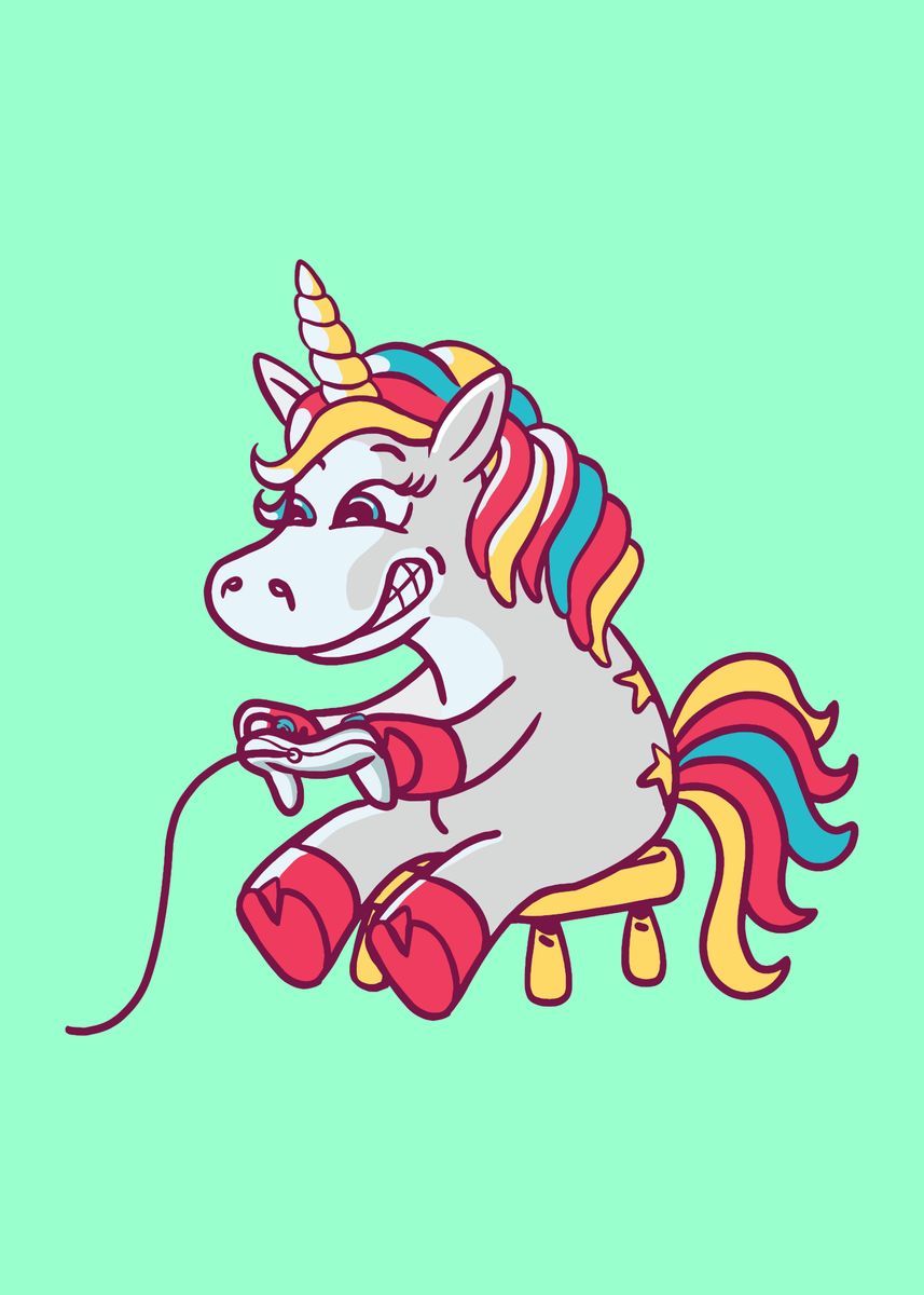 'Unicorn Gaming Controller' Poster by QwertyDesigns | Displate