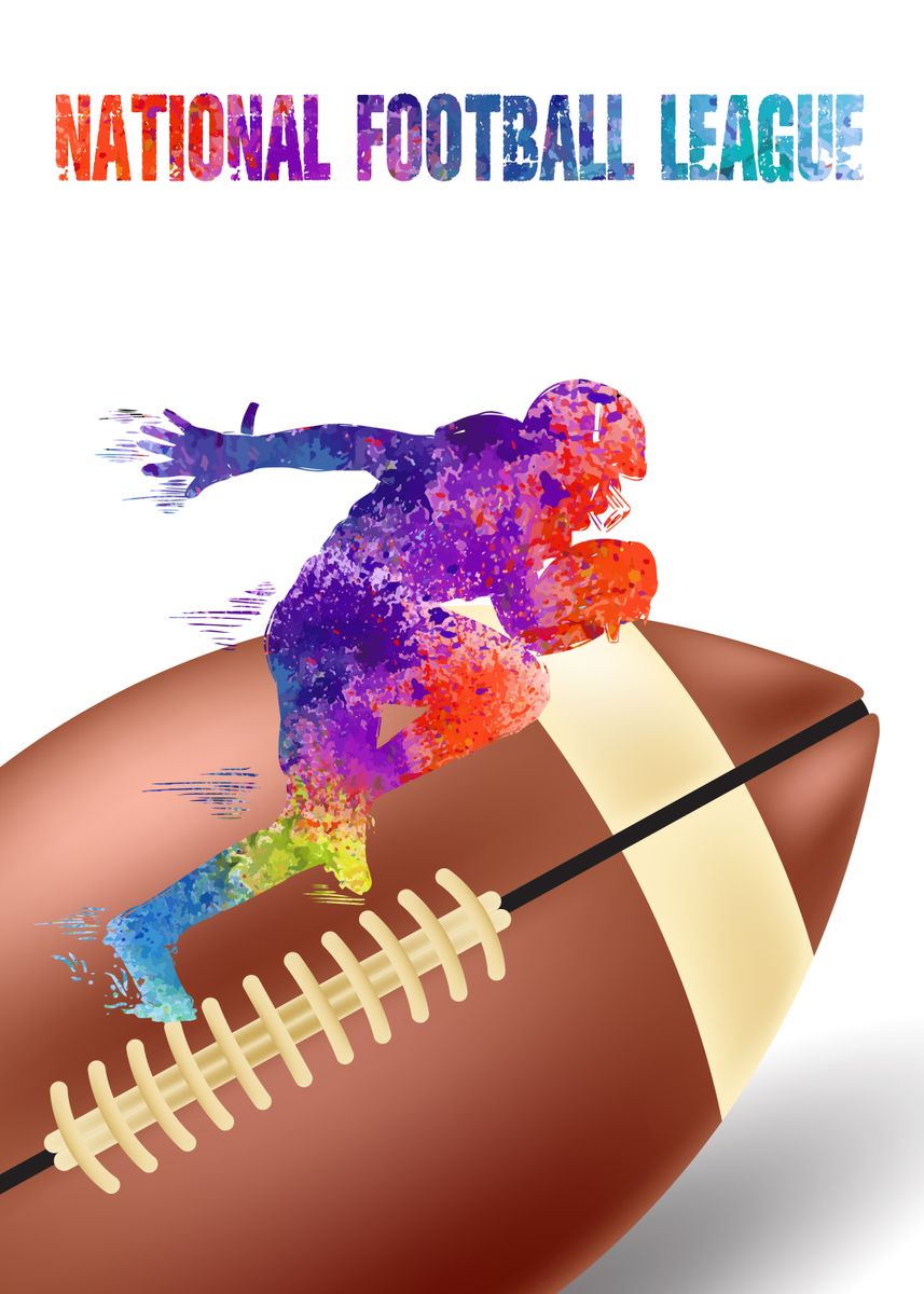 'NFL Player Colorful' Poster, picture, metal print, paint by Raheem ...