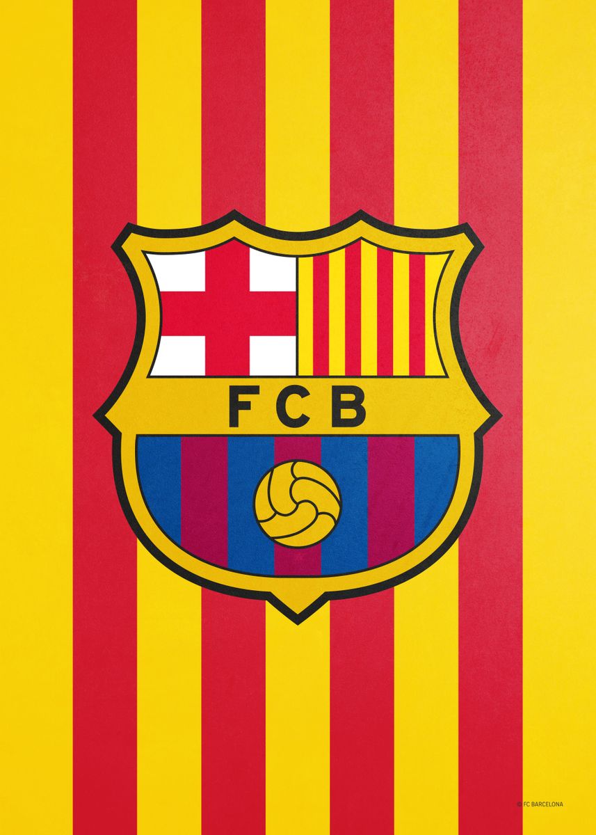'Crest yellow stripes' Poster, picture, metal print, paint by Barça ...
