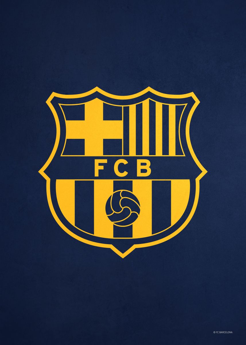 'Crest yellow navy' Poster, picture, metal print, paint by Barça | Displate