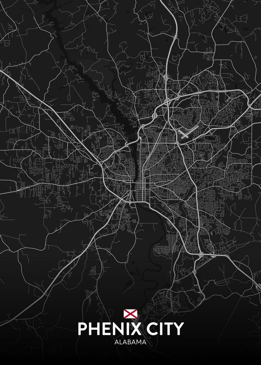 'Phenix City AL' Poster, picture, metal print, paint by IMR Designs ...