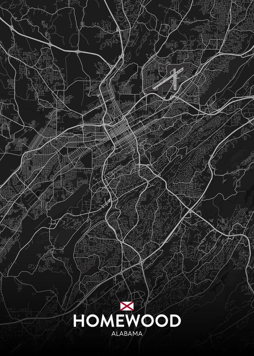 'Homewood AL' Poster, picture, metal print, paint by IMR Designs | Displate