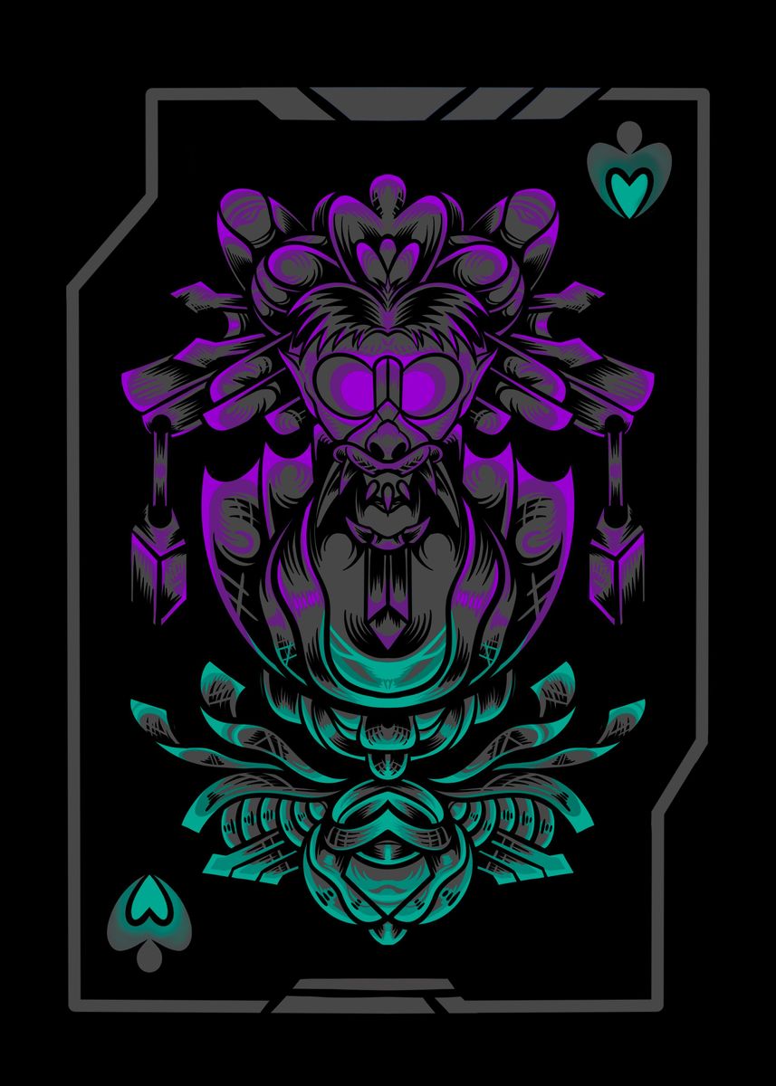 'Spade card old devil death' Poster, picture, metal print, paint by ...