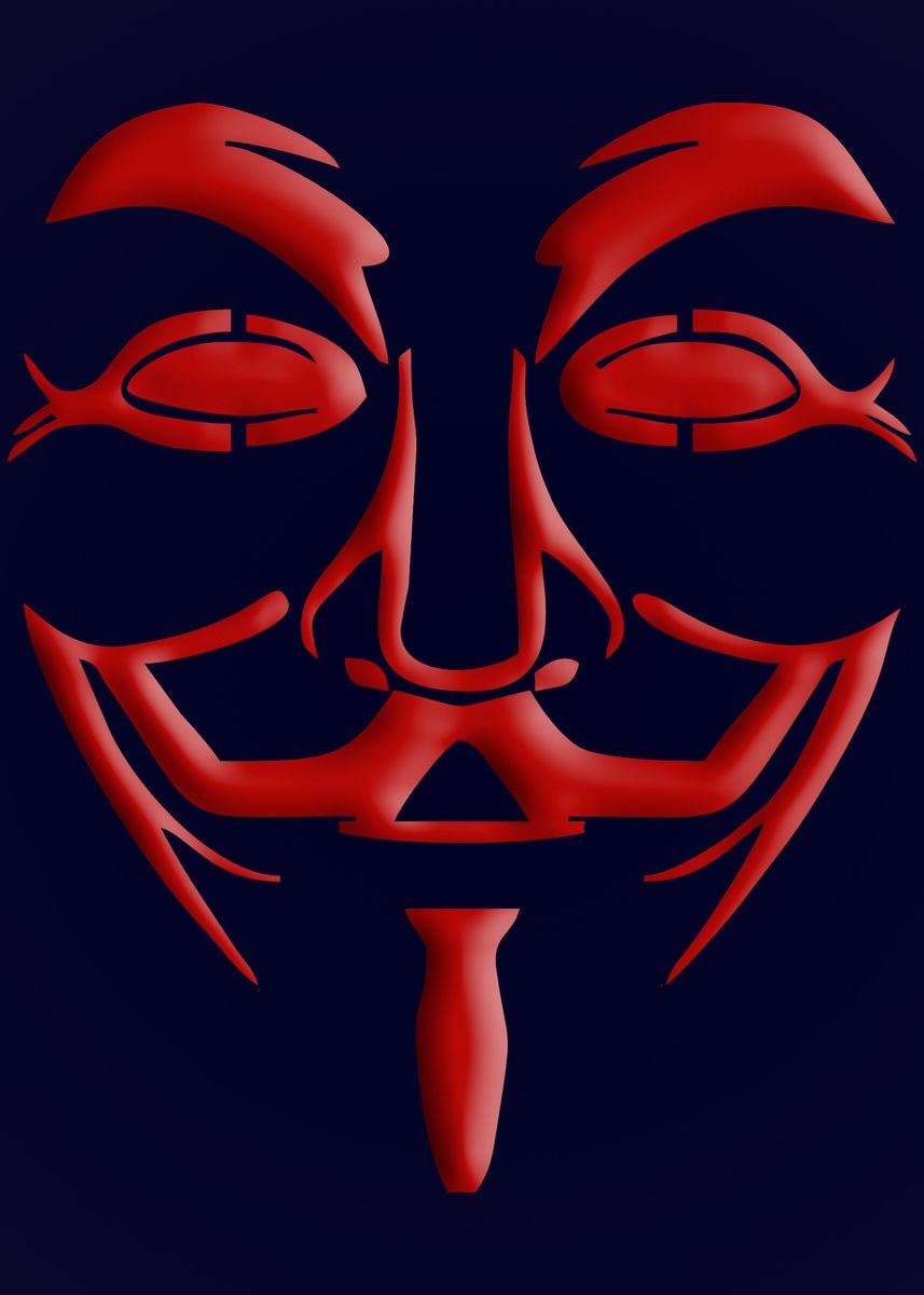 'V for Vendetta Red logo' Poster, picture, metal print, paint by ...