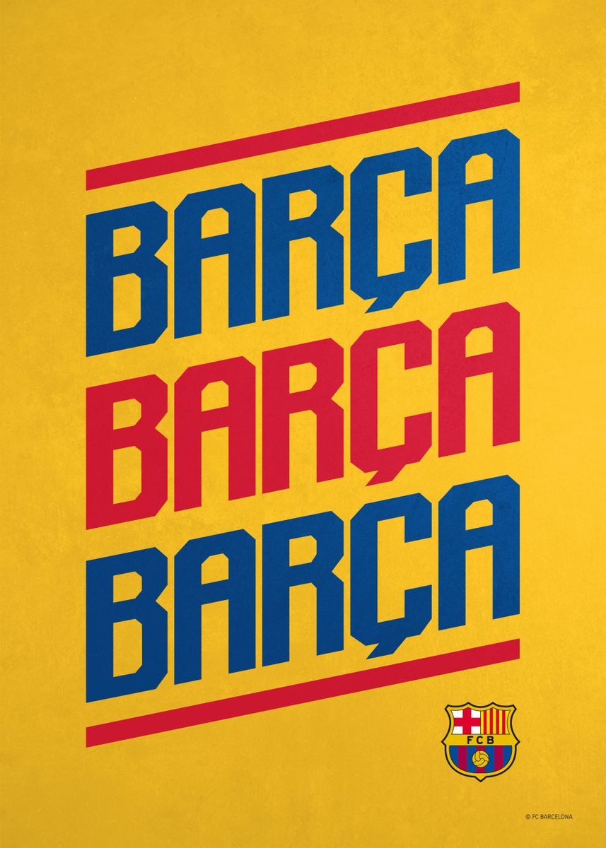 'Barca yellow' Poster, picture, metal print, paint by Barça | Displate