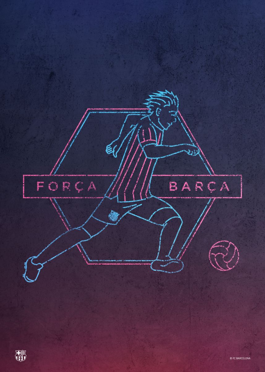 'Forca Barca' Poster, picture, metal print, paint by Barça | Displate