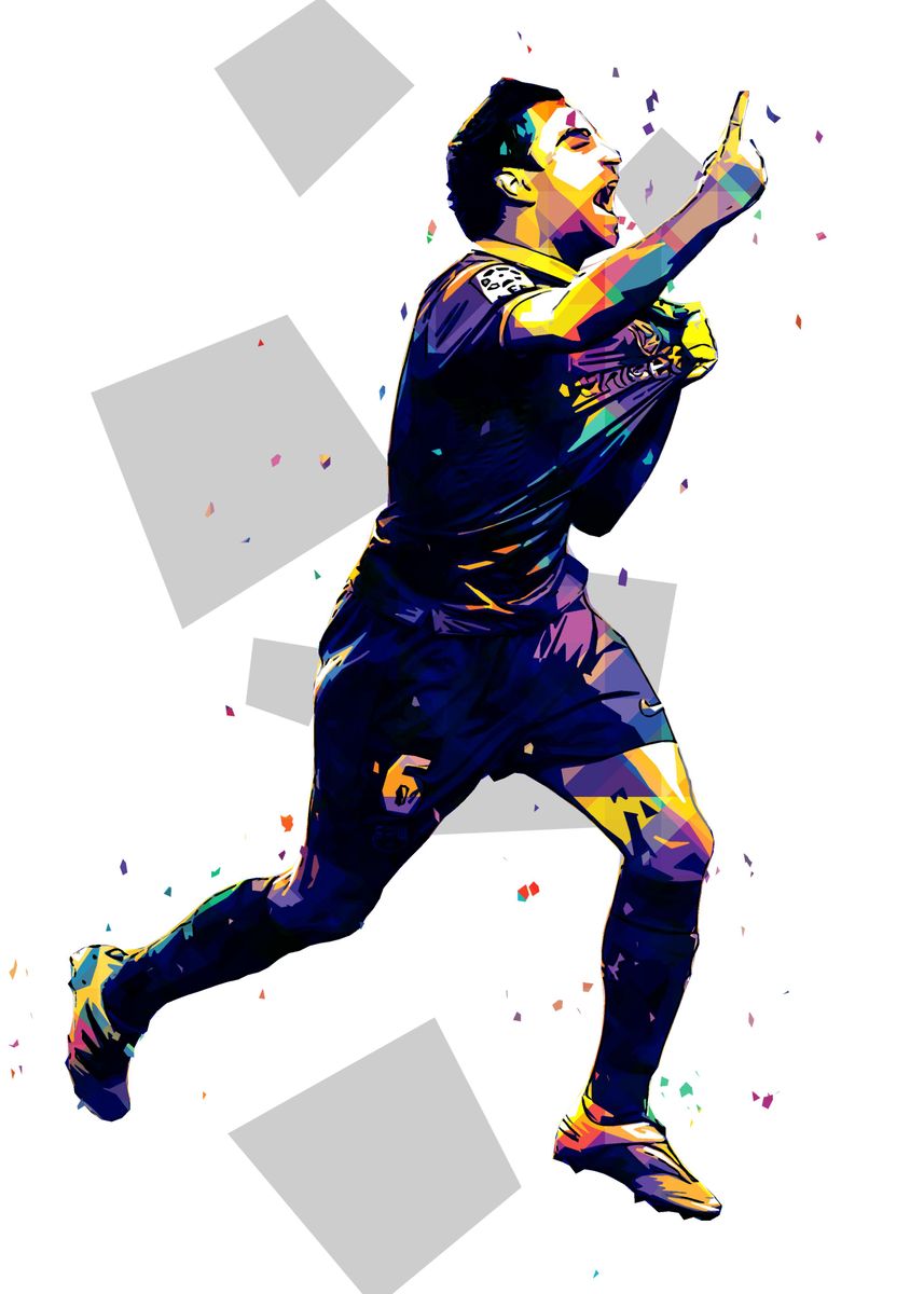 'Xavi Hernandez' Poster, picture, metal print, paint by RobertHall ...