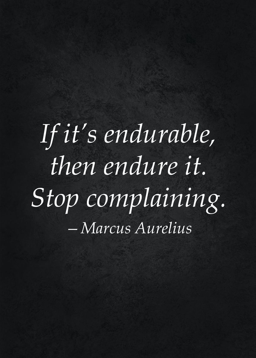 'Endure Stoic Quote' Poster, picture, metal print, paint by CHAN | Displate