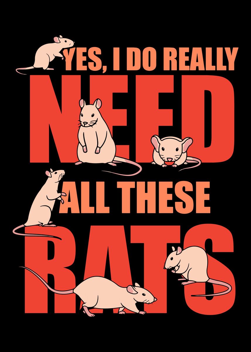 'Rats Rat Lover Rodent' Poster, picture, metal print, paint by ...