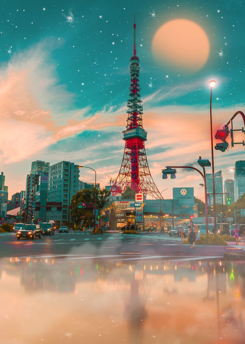 'Tokyo Tower' Poster, picture, metal print, paint by Ziartz Poster ...