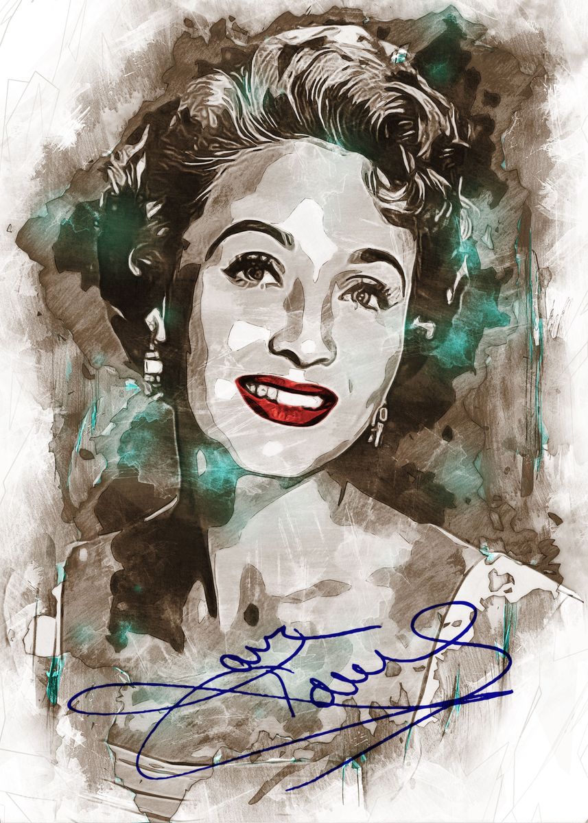 'Jane Powell' Poster, picture, metal print, paint by Petra Rommelfanger ...