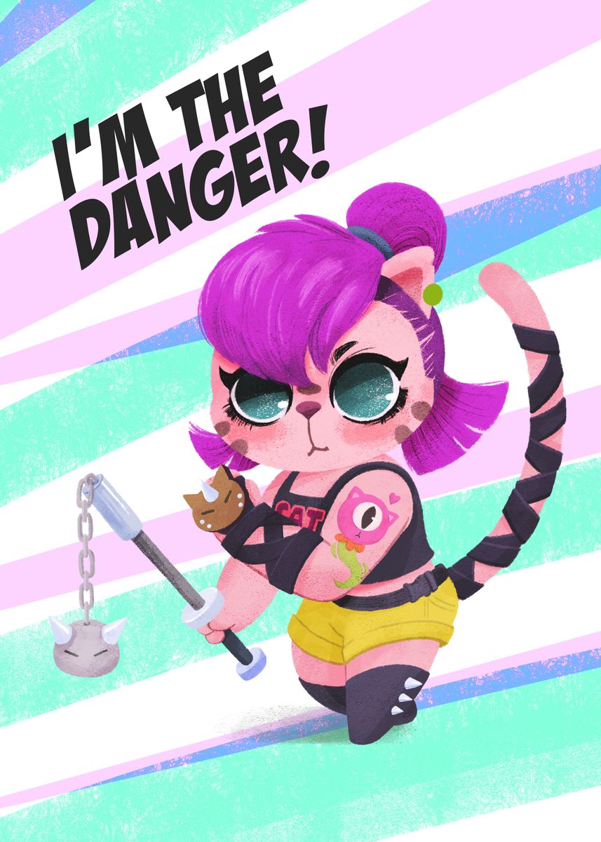 'Danger Kitty ' Poster by BBvineart | Displate