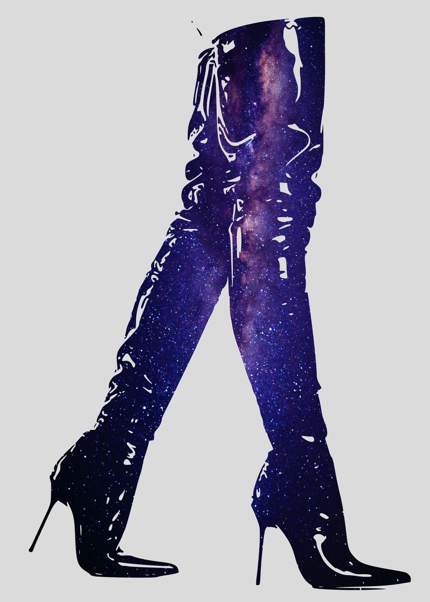 'HEELS GREY GALAXY' Poster, picture, metal print, paint by Atomic ...
