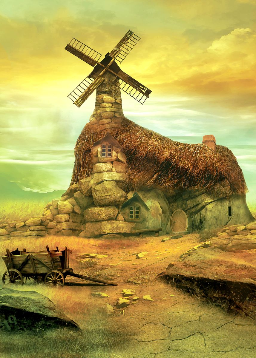 'Old strange windmill' Poster, picture, metal print, paint by Darek ...