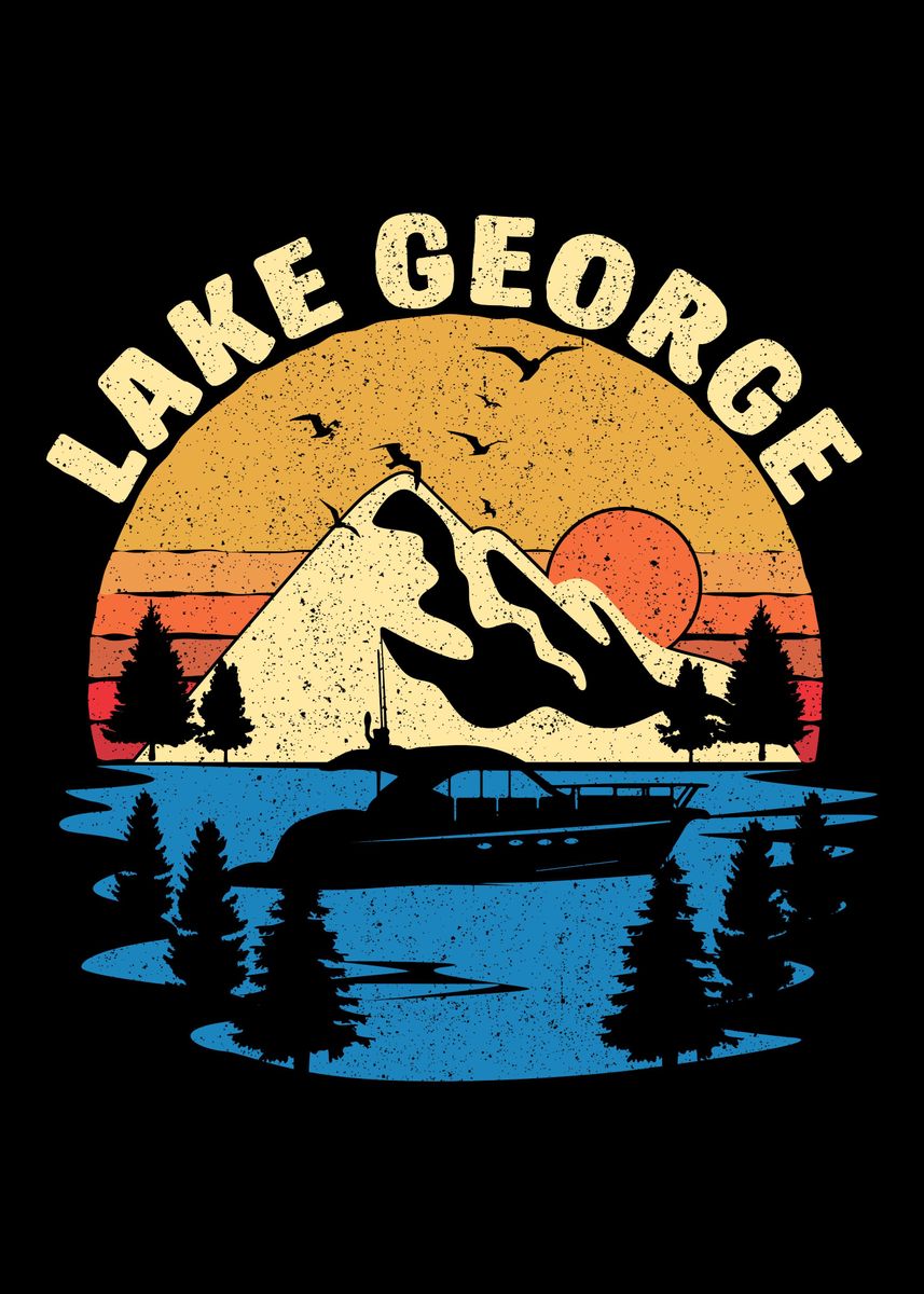 'Lake' Poster, picture, metal print, paint by CrazySquirrel | Displate