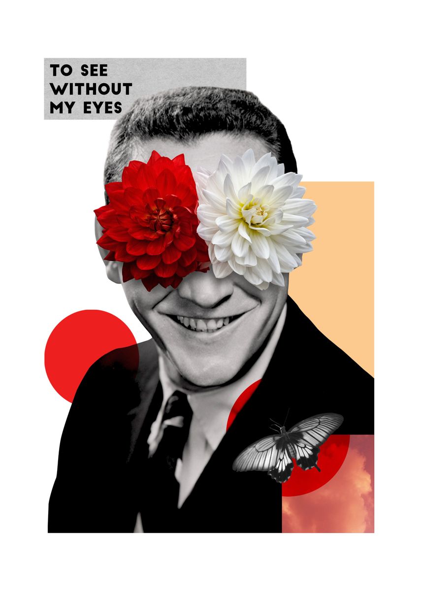 'Floral Eyes Man' Poster, picture, metal print, paint by Poster Parlor ...