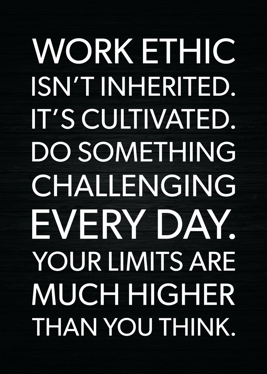 'Work Ethic Motivation' Poster by CHAN | Displate
