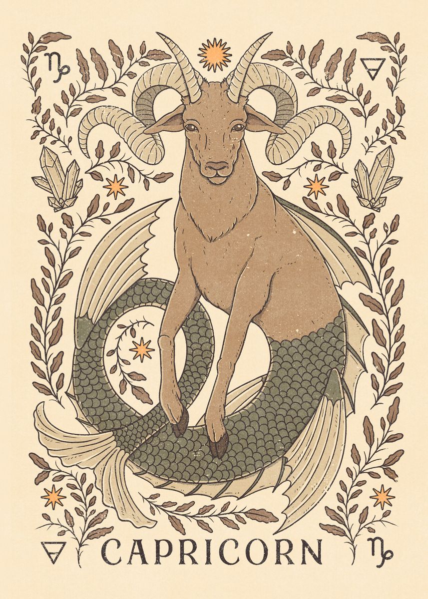'Capricorn' Poster, picture, metal print, paint by Thiago Corrêa | Displate