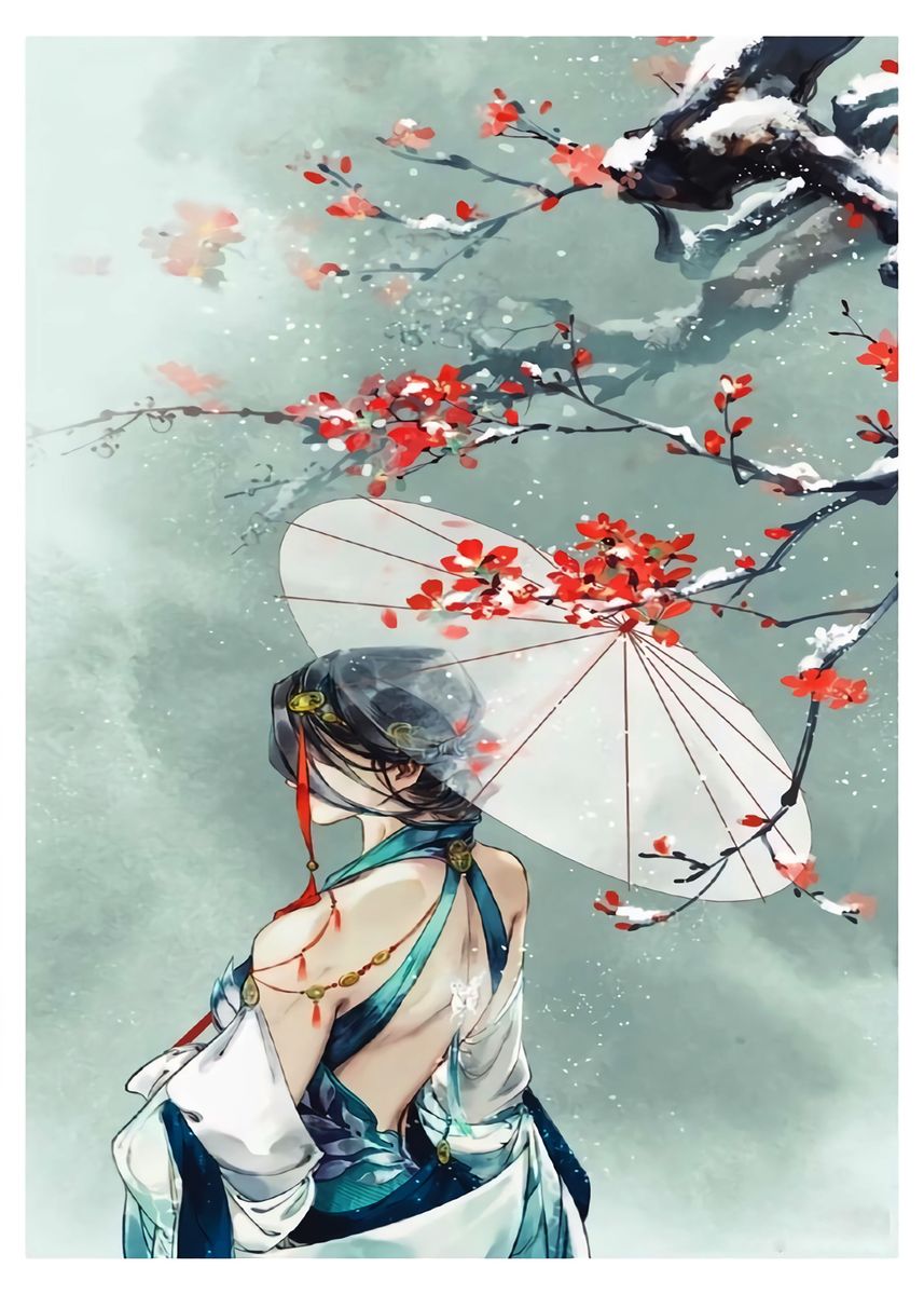'japanese art girl ' Poster, picture, metal print, paint by Christal ...