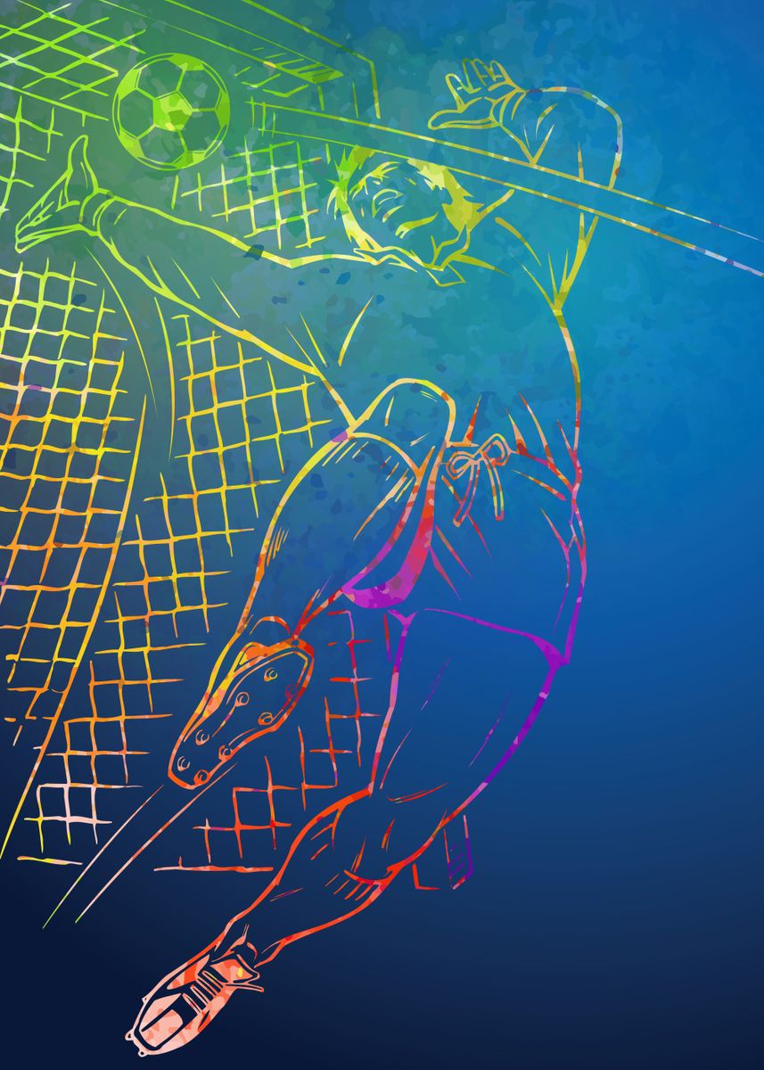 'football player watercolor' Poster by Raheem Atkinson | Displate