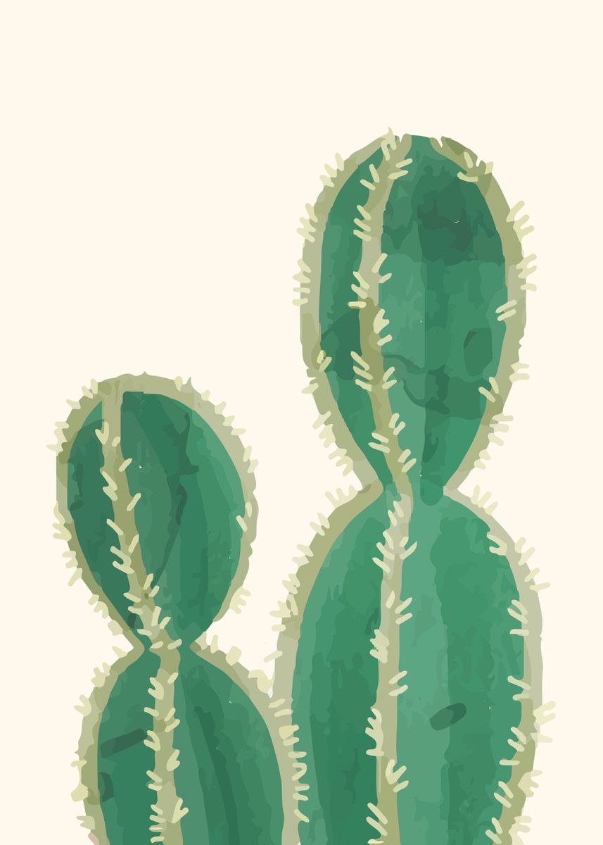 'Kaktus' Poster, picture, metal print, paint by UP Creative | Displate