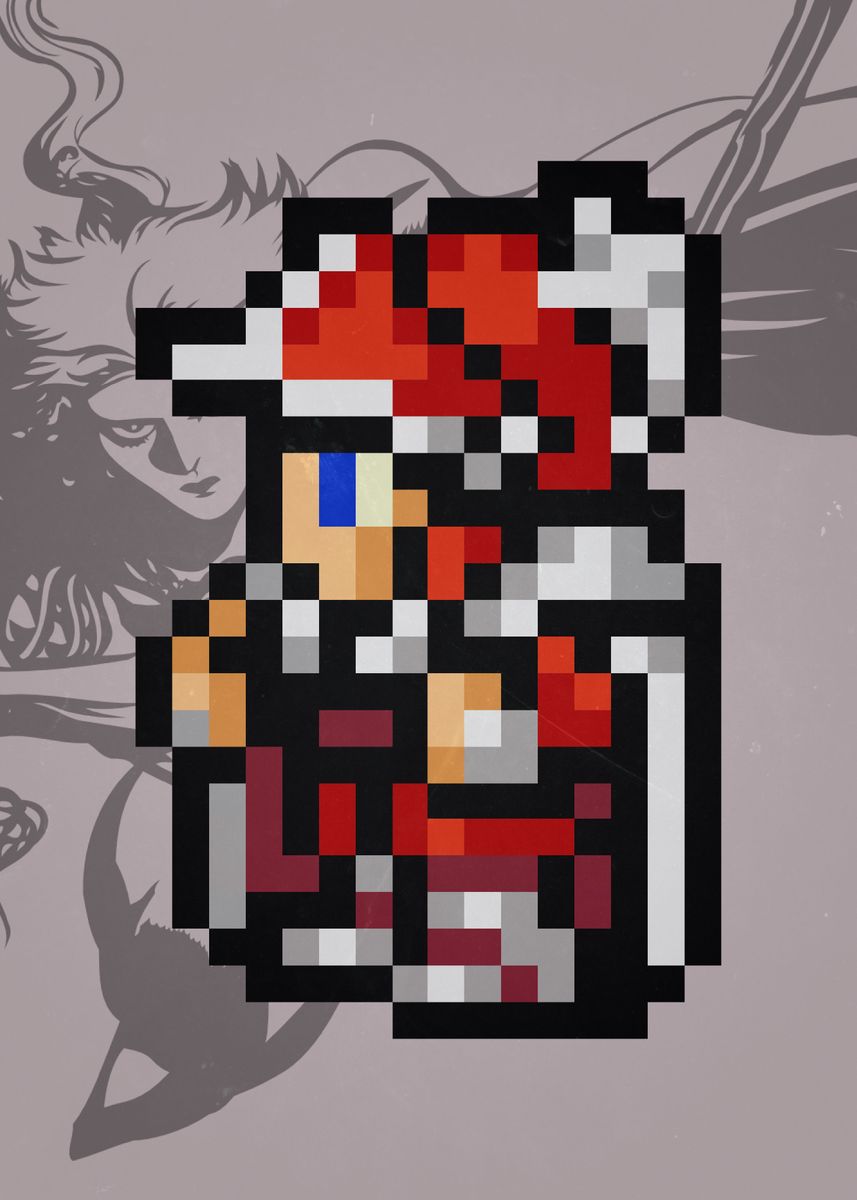 'FF III Onion Knight Pixel' Poster, picture, metal print, paint by Ze ...