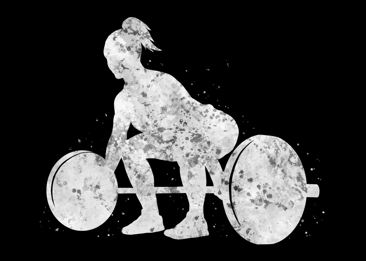 'Weightlifter female' Poster by Yahya Art | Displate