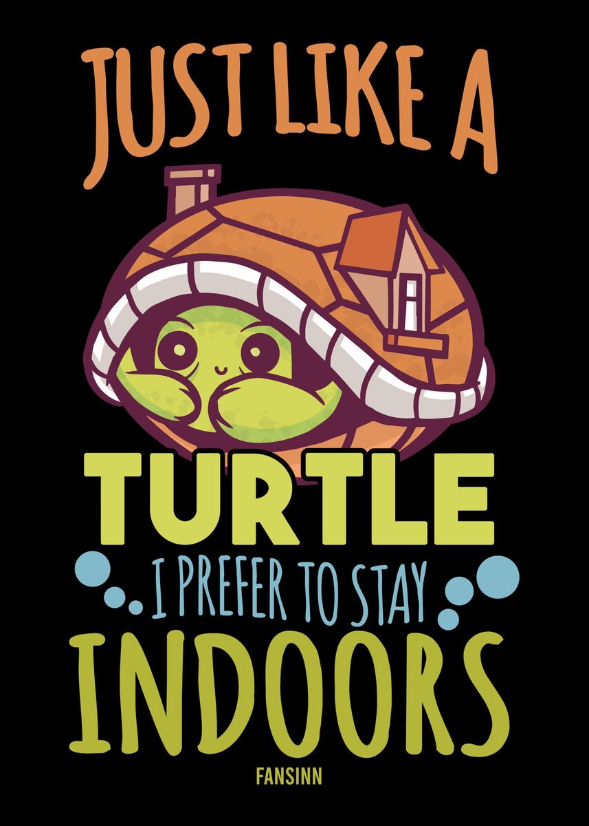 'introverted turtle' Poster, picture, metal print, paint by fansinn ...