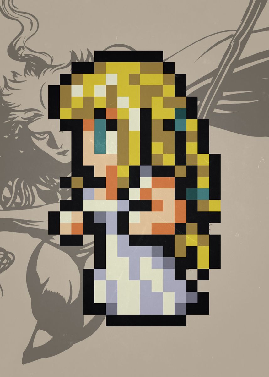 'FF III Aria Pixel Sprite' Poster by Ze Wiss | Displate