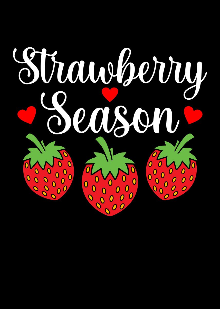 'strawberry' Poster, picture, metal print, paint by Hexor | Displate