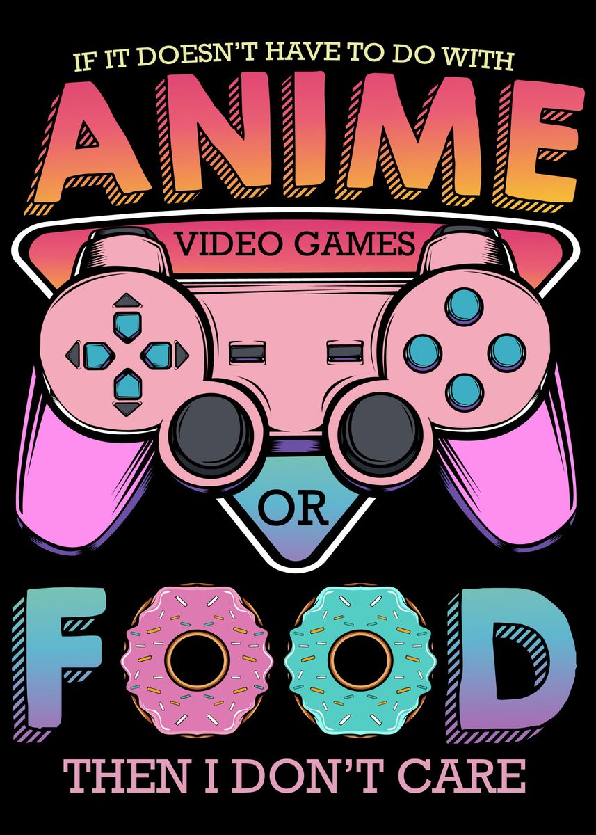 'Anime Video Games Food' Poster, picture, metal print, paint by ...