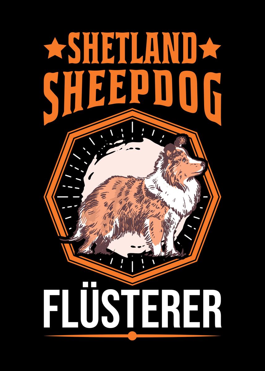 'Shetland Sheepdog' Poster, picture, metal print, paint by ...