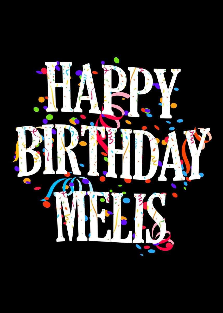 'Happy Birthday Melis' Poster, picture, metal print, paint by ...