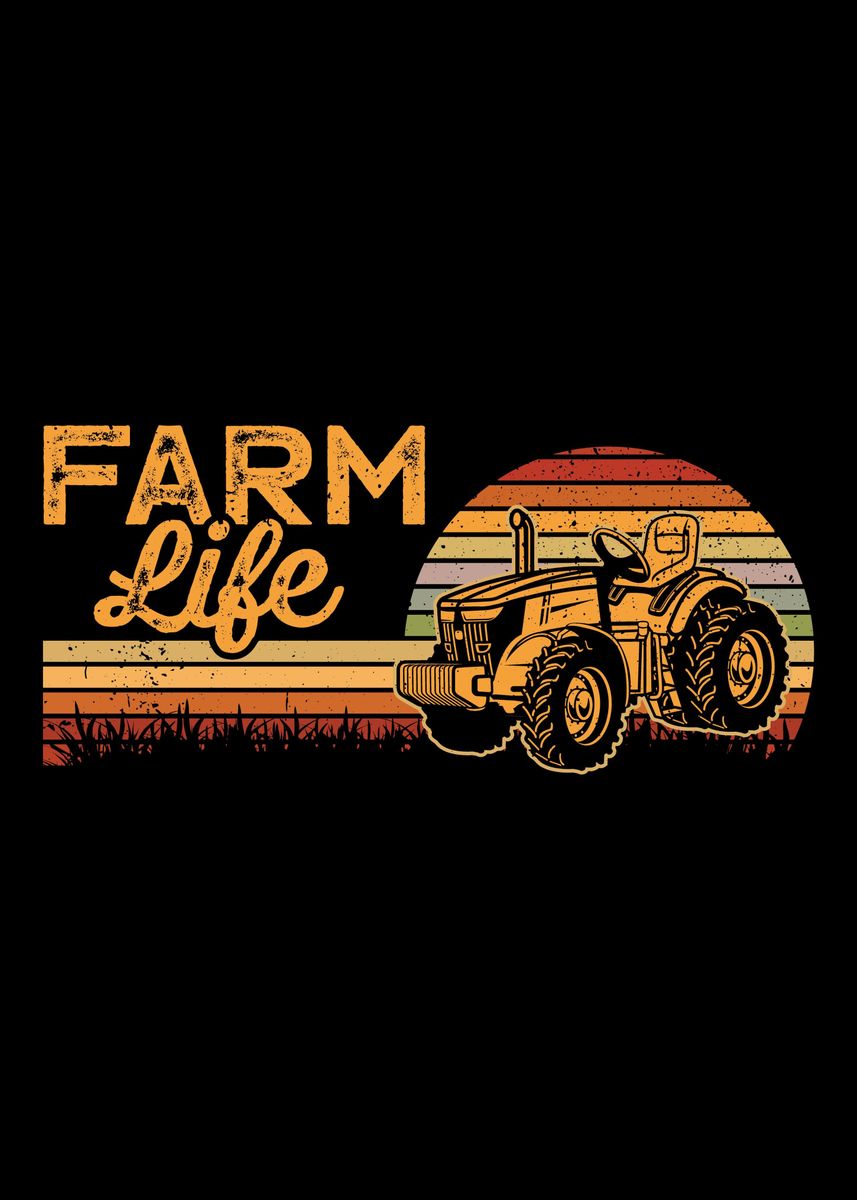 'Farm Life Farming Tractor ' Poster, picture, metal print, paint by ...
