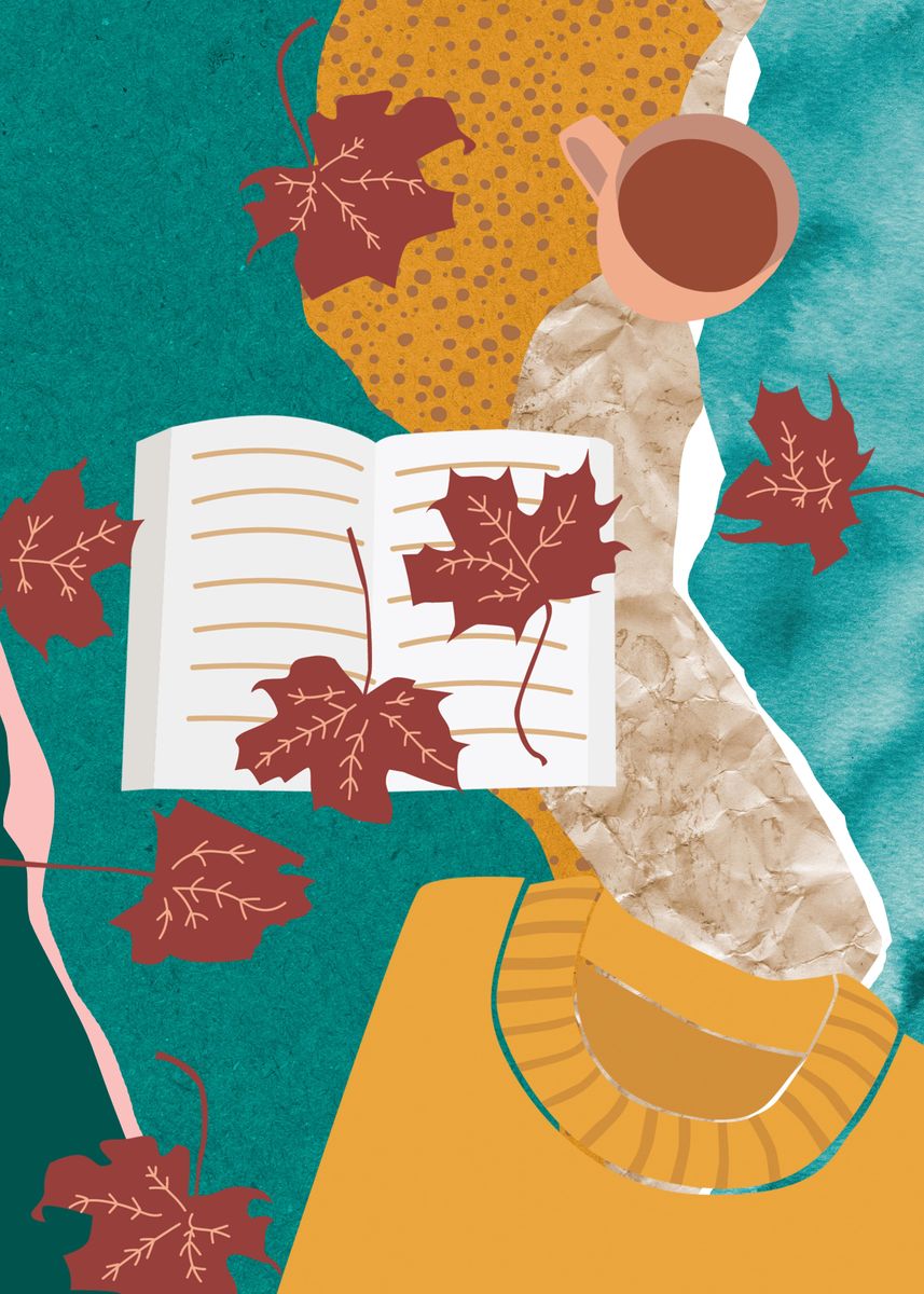 'Fallen leaves book' Poster, picture, metal print, paint by Tantowi ...