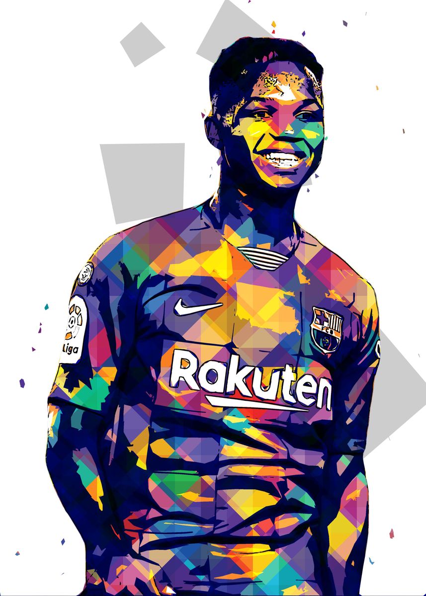 'Ansu Fati' Poster, picture, metal print, paint by RobertHall Studio ...