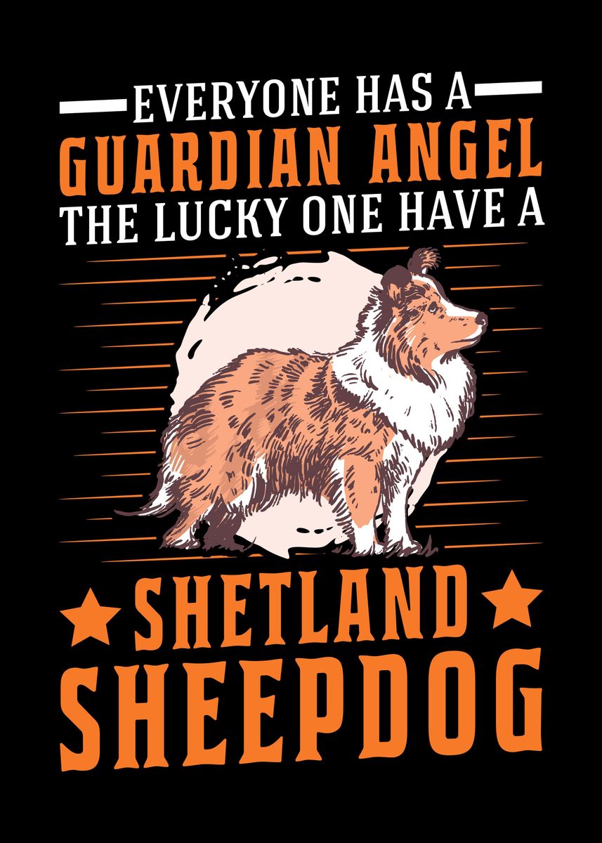 'Sheltie Guardian Angel' Poster, picture, metal print, paint by ...