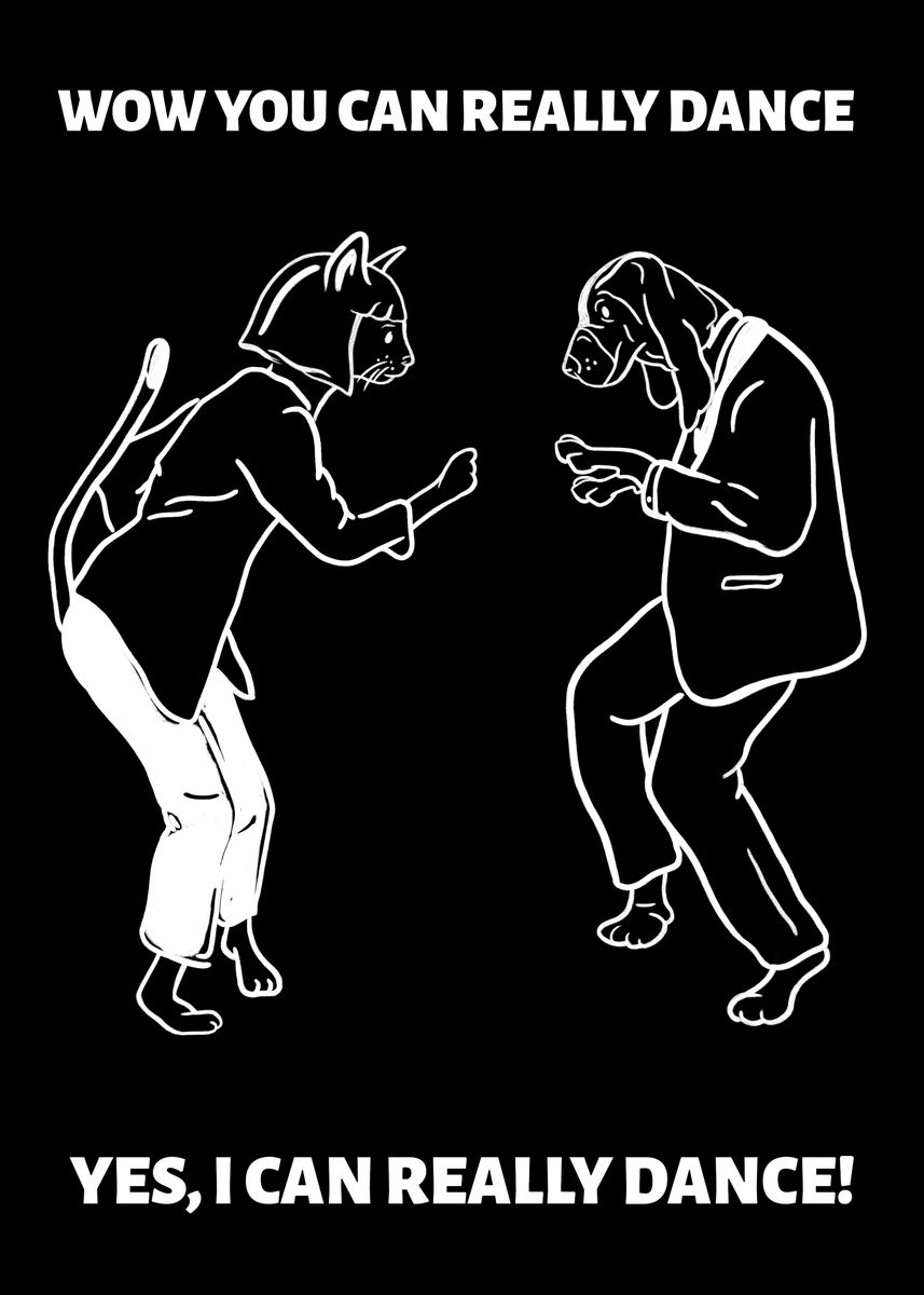 'Dog and Cat Dance' Poster, picture, metal print, paint by Max Ronn ...