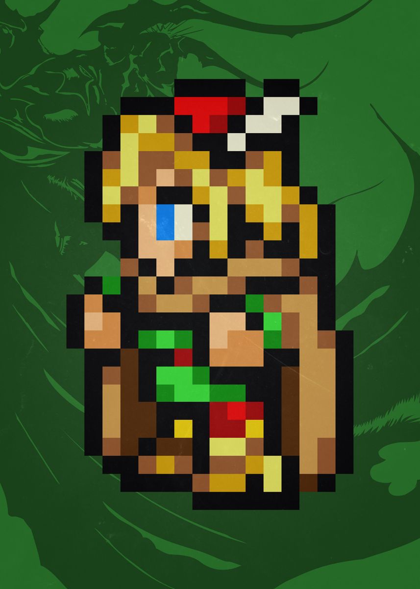 'FF IV Edward Pixel Sprite' Poster, picture, metal print, paint by Ze ...