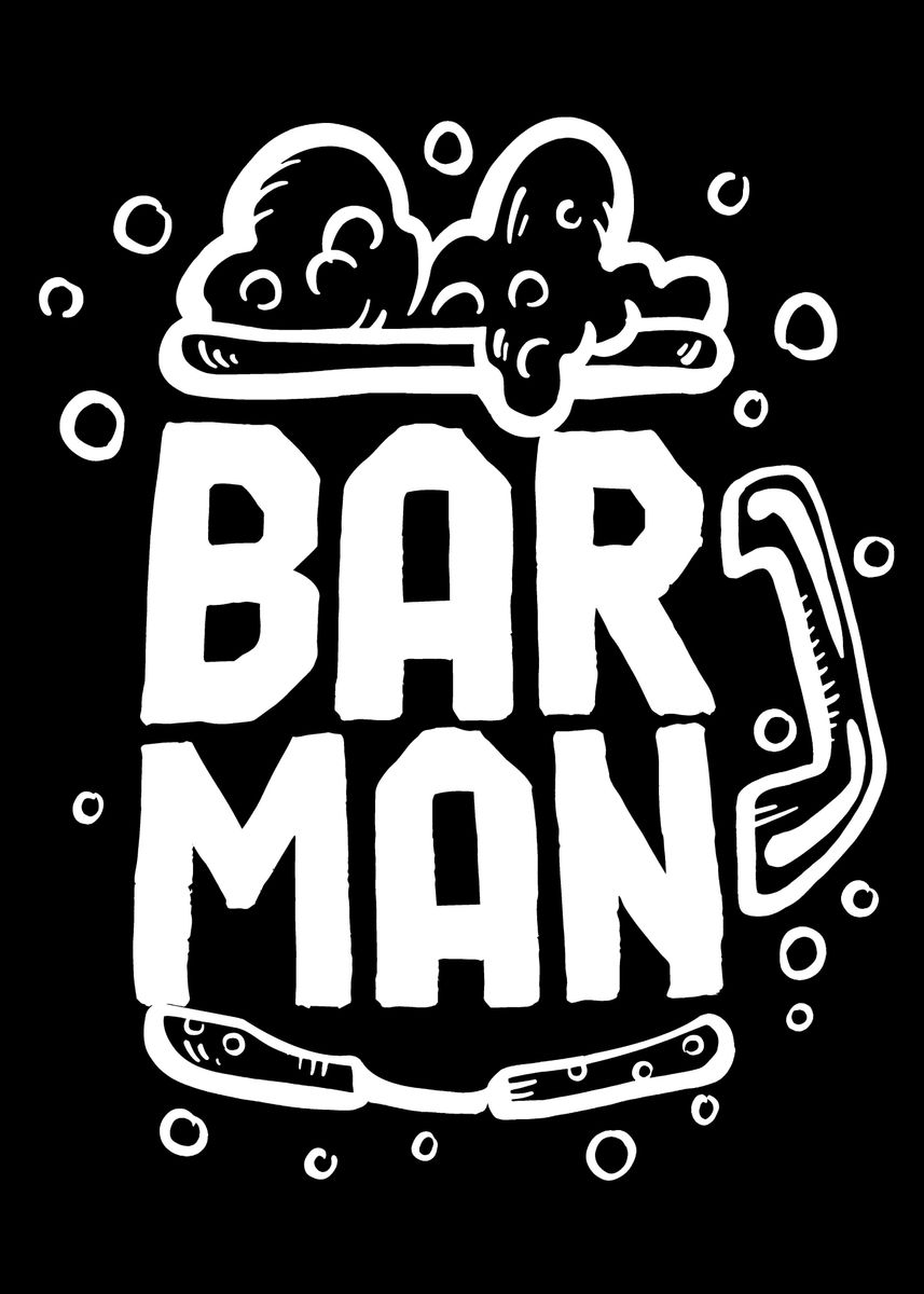 'Barman' Poster, picture, metal print, paint by dr3designs | Displate
